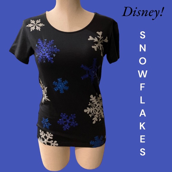 Disney | Tops | Nwt Disney Snowflake Tshirt Size Sm | Poshmark